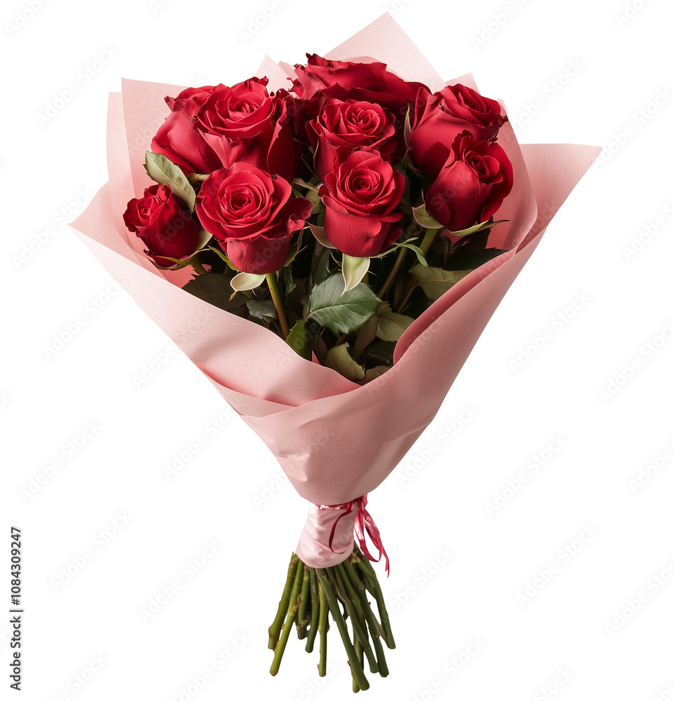 Rose Bouquet isolated on transparent background Stock Photo | Adobe Stock