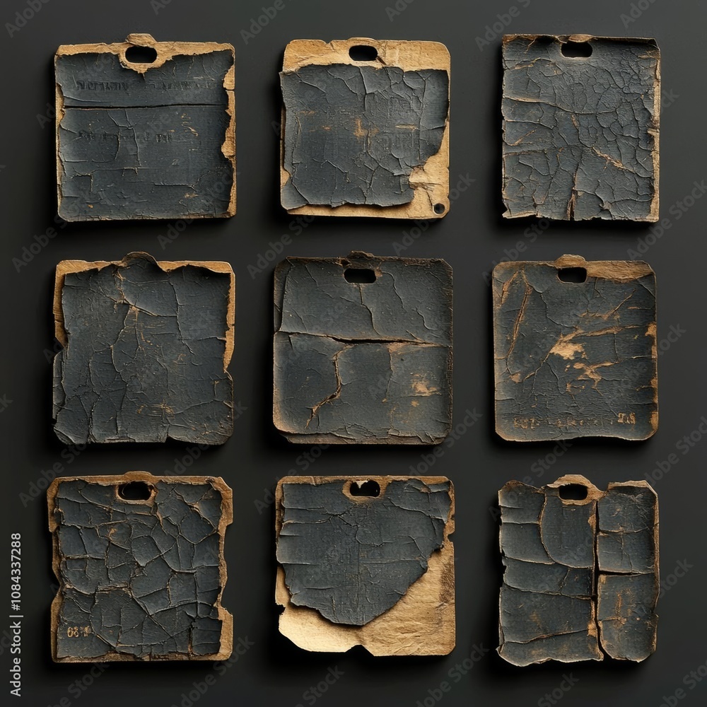 collection of blank old sticker, label, price tag template for mockup ...