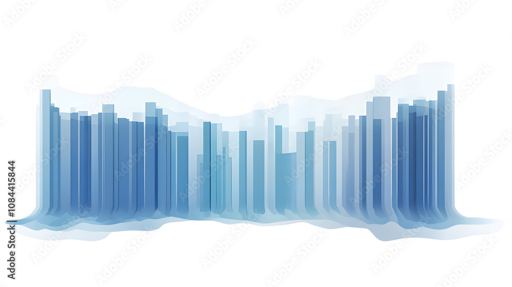 Waterfall chart with positive and negative value bars on a white ...