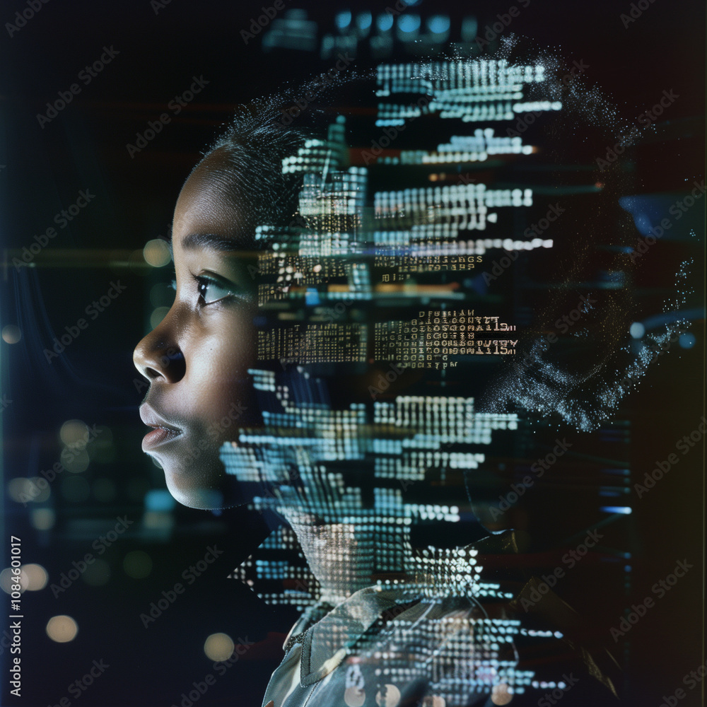 Stock-Foto „AI cyber security threat illustration, black african ...