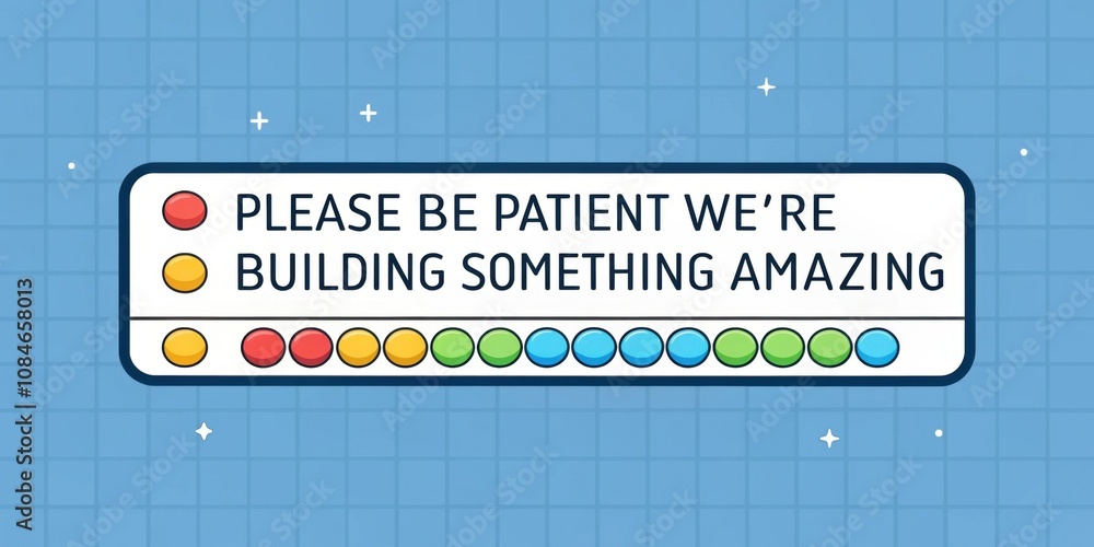 Animated Loading Dots Above a pixelated blue background colorful dots ...