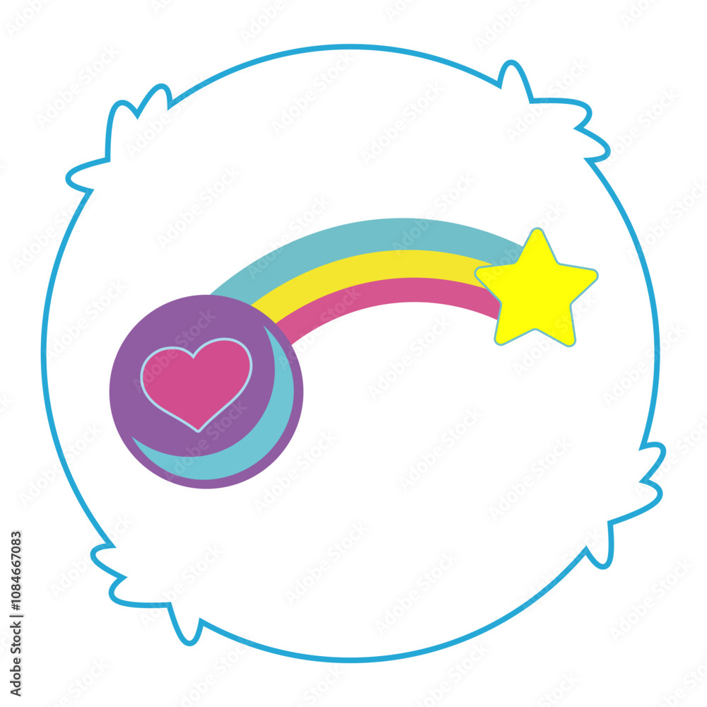 Care Bears Belly Badges Bundle clipart design Cute kawaii Cartoon Stock ...