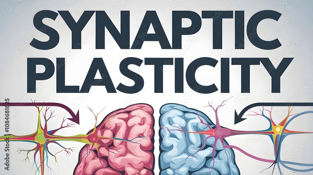 illustrates the concept of synaptic plasticity in neuroscience. It ...