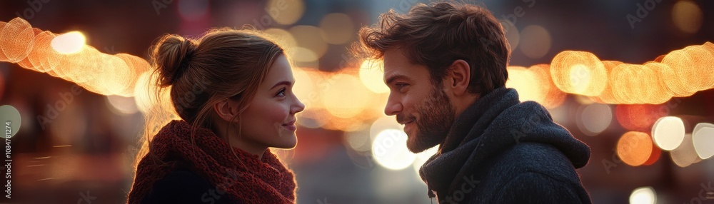 A Romantic Couple Sharing a Heartfelt Gaze, Showcasing Love and ...