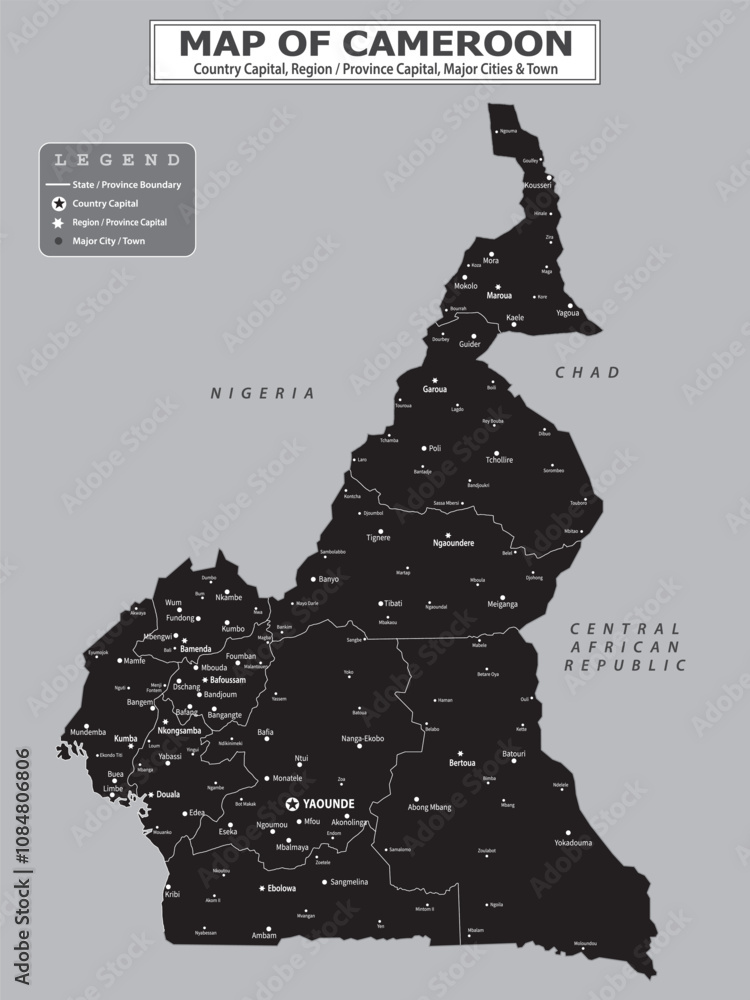African Countries Geography Political map. Political map of country ...