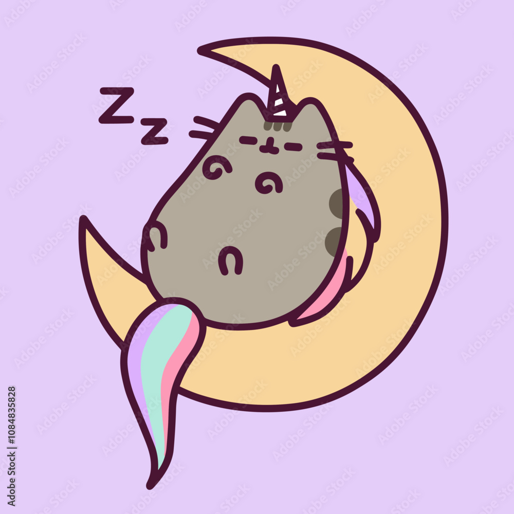 Pusheen the cat vector illustration artwork Stock Vector | Adobe Stock