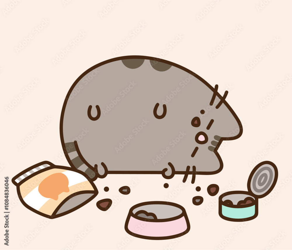 Pusheen the cat vector illustration artwork Stock Vector | Adobe Stock