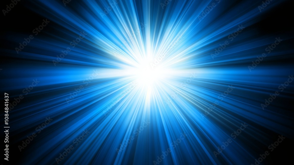 Blue Light Burst: A luminous burst of radiant blue light explodes ...