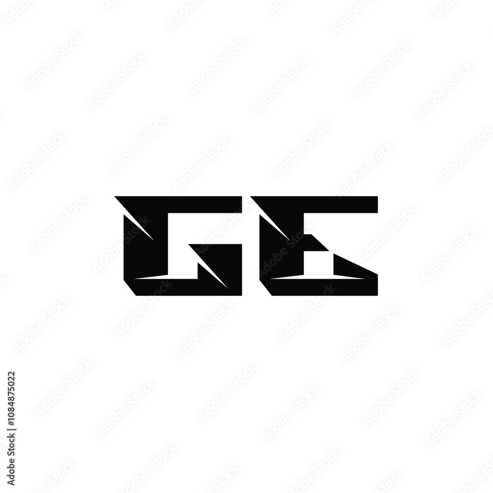 GE monogram logo design letter text name symbol monochrome logotype ...