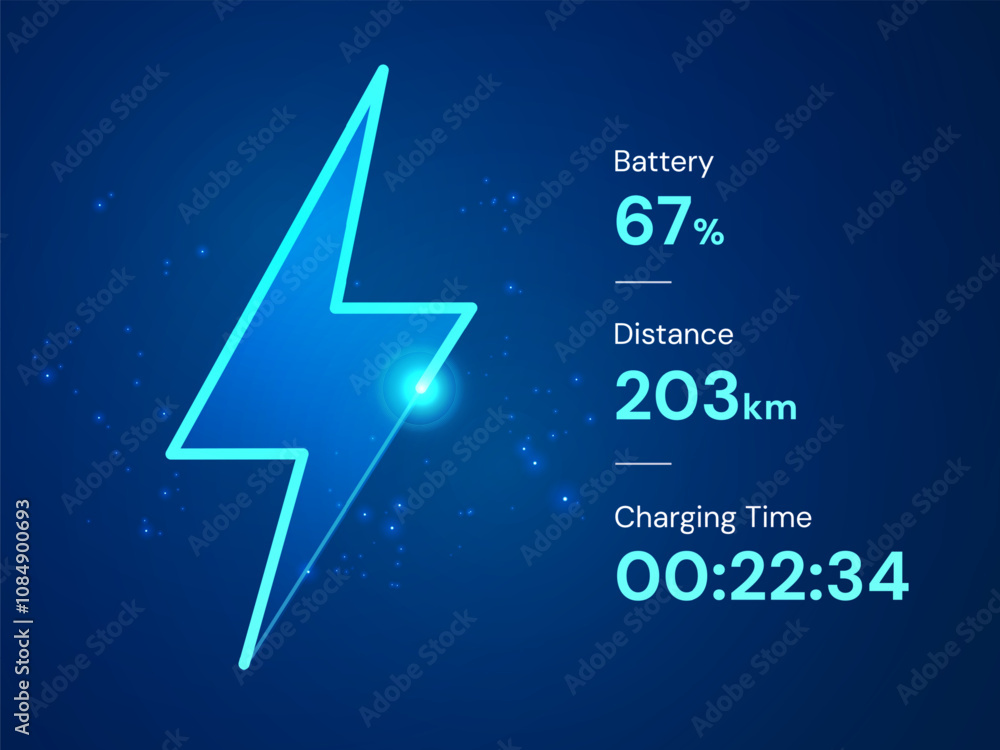 Stock-Vektorgrafik „Electric Vehicle battery charging Dashboard ...