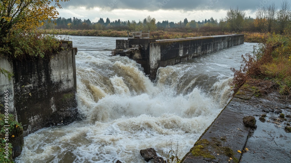 22.A dramatic view of a dam removal project, with sections of the ...