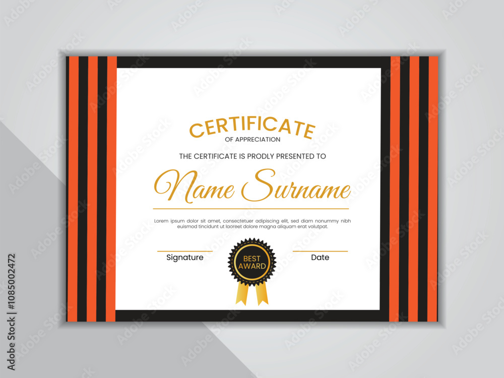certificate of appreciation design template Stock Vector | Adobe Stock