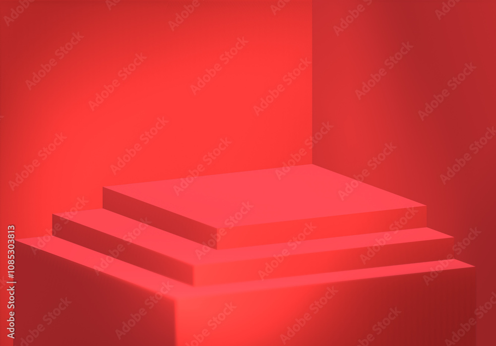 Podium product display or Empty room interior design square stage ...