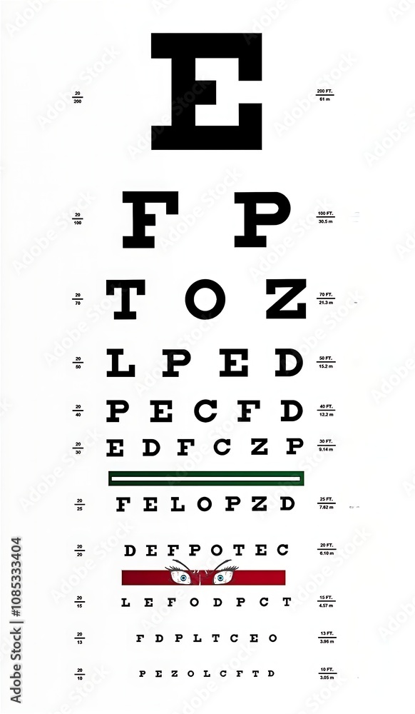 Snellen eye chart for vision testing. Stock Photo | Adobe Stock