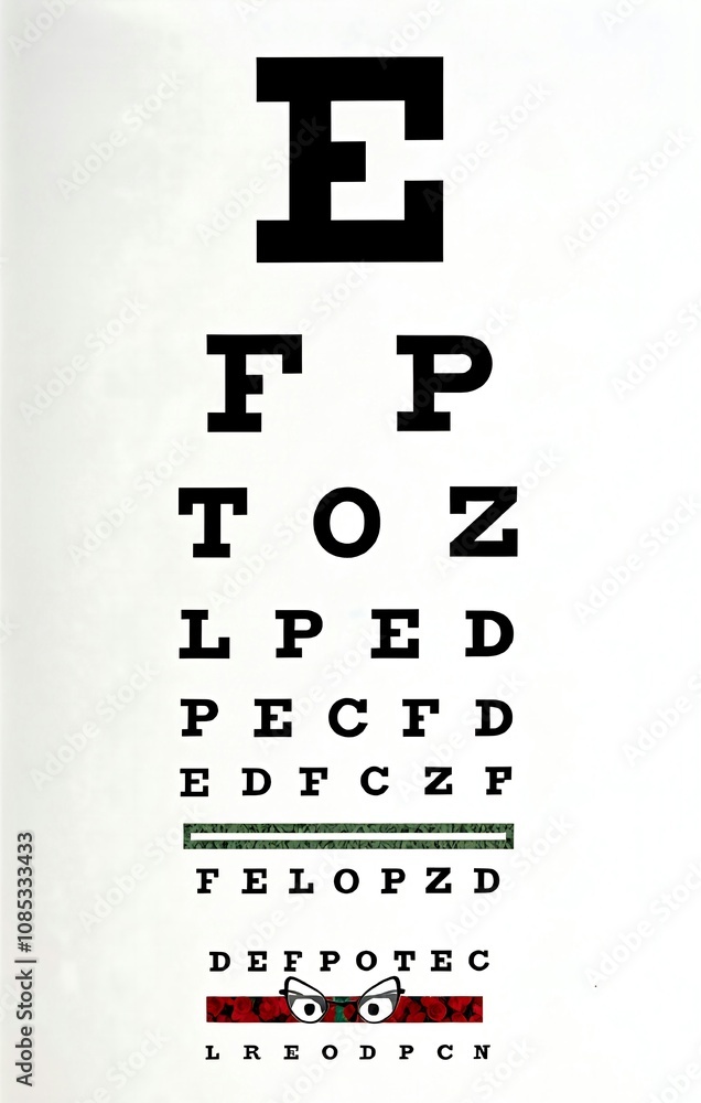 Snellen eye test chart for vision testing. Stock Photo | Adobe Stock