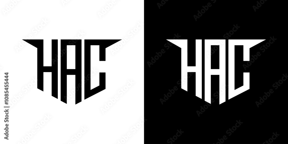 HAC letter logo design with white background in illustrator, vector ...