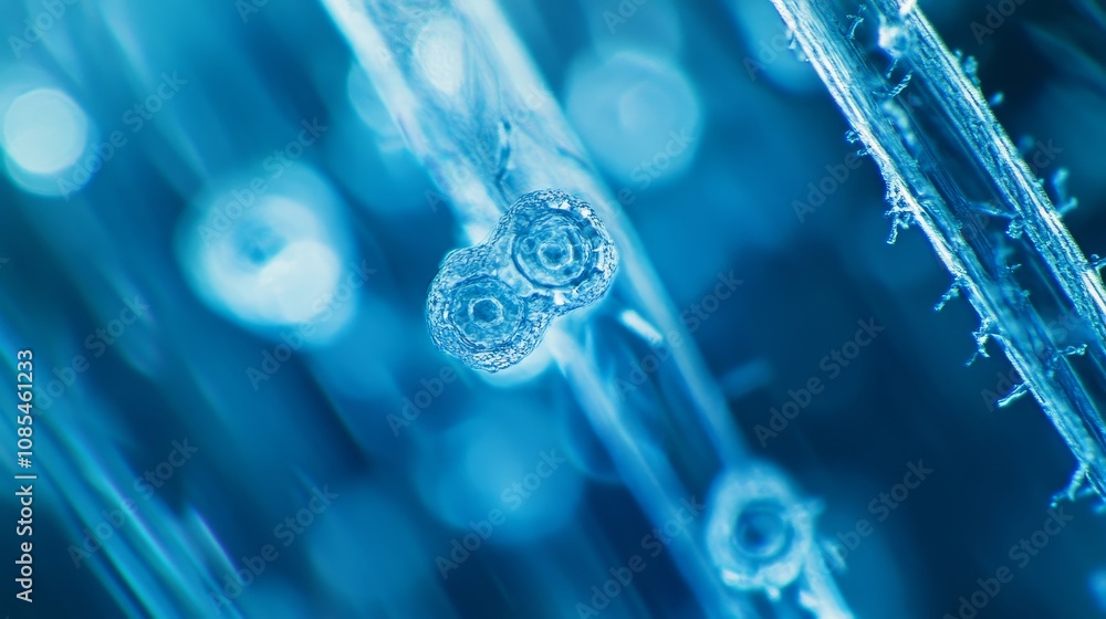 Close-up view of Aspergillus oryzae, a filamentous fungus or mold, used ...