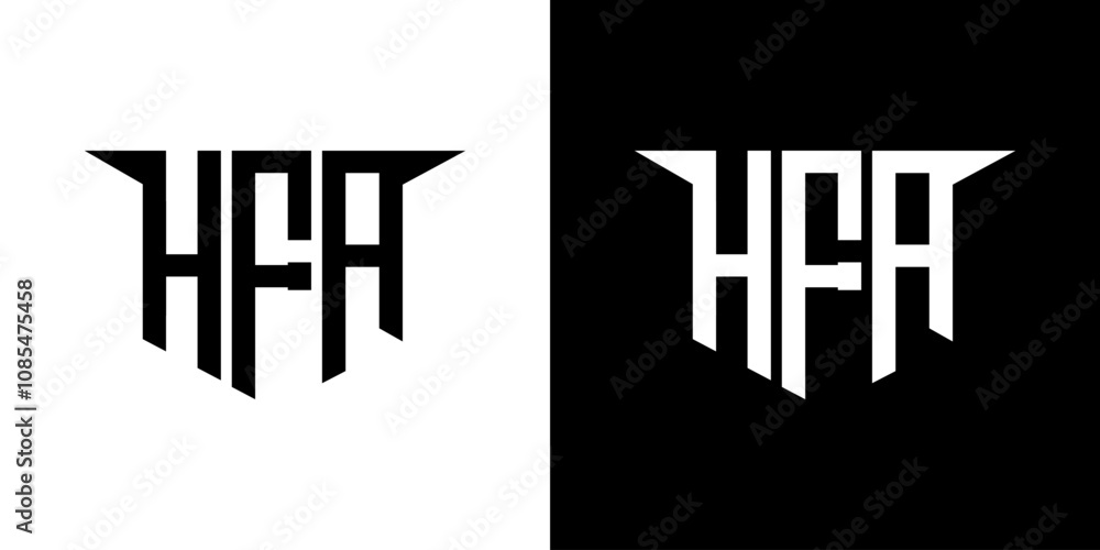 HFA letter logo design with white background in illustrator, vector ...