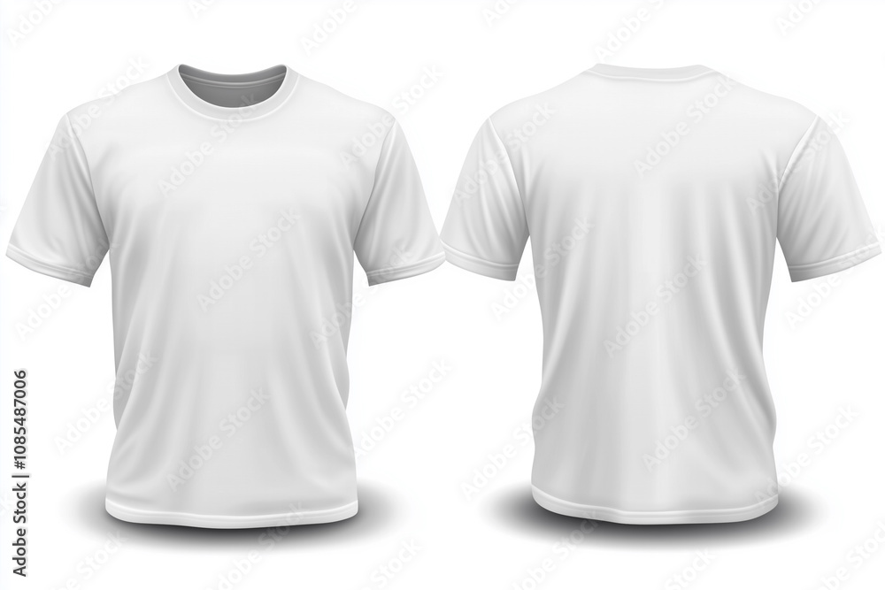 Blank White Shirt Template for Front and Back Views, Perfect for Design ...
