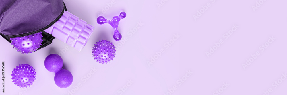 Balls, hand massager and foam roller for myofascial release. Equipment ...