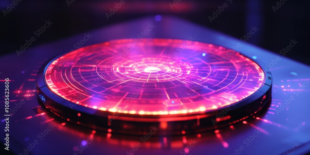 Glowing radar chart with sci-fi elements and dynamic gridlines ...