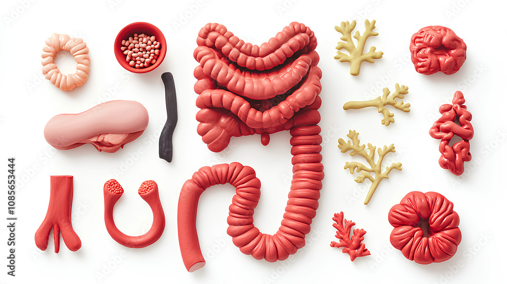 Detailed collection of anatomical models depicting human organs and ...