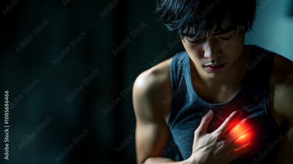 Stock-Illustration „Male patient with symptoms of a burning sensation ...
