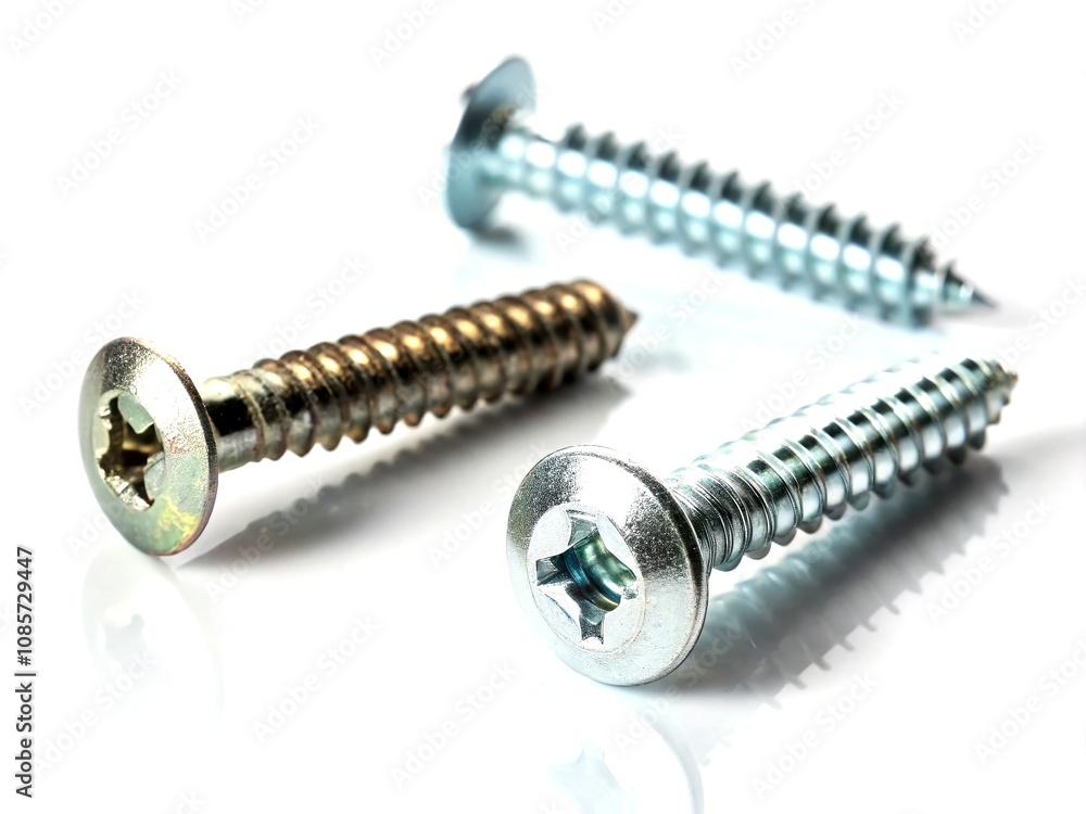 High-Resolution Image of Strong Screws Isolated on White Background for ...