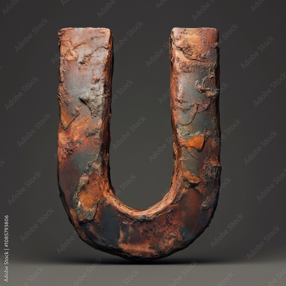 Stylized design of the letter U, isolated on a clean background Stock ...