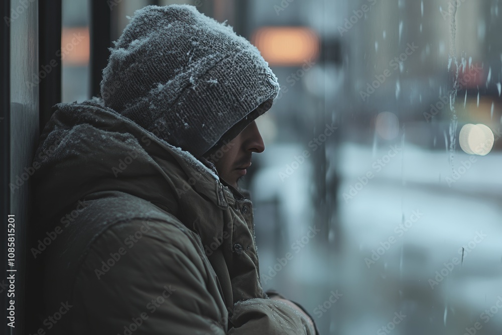 Capturing the struggles of urban life a homeless individual endures ...