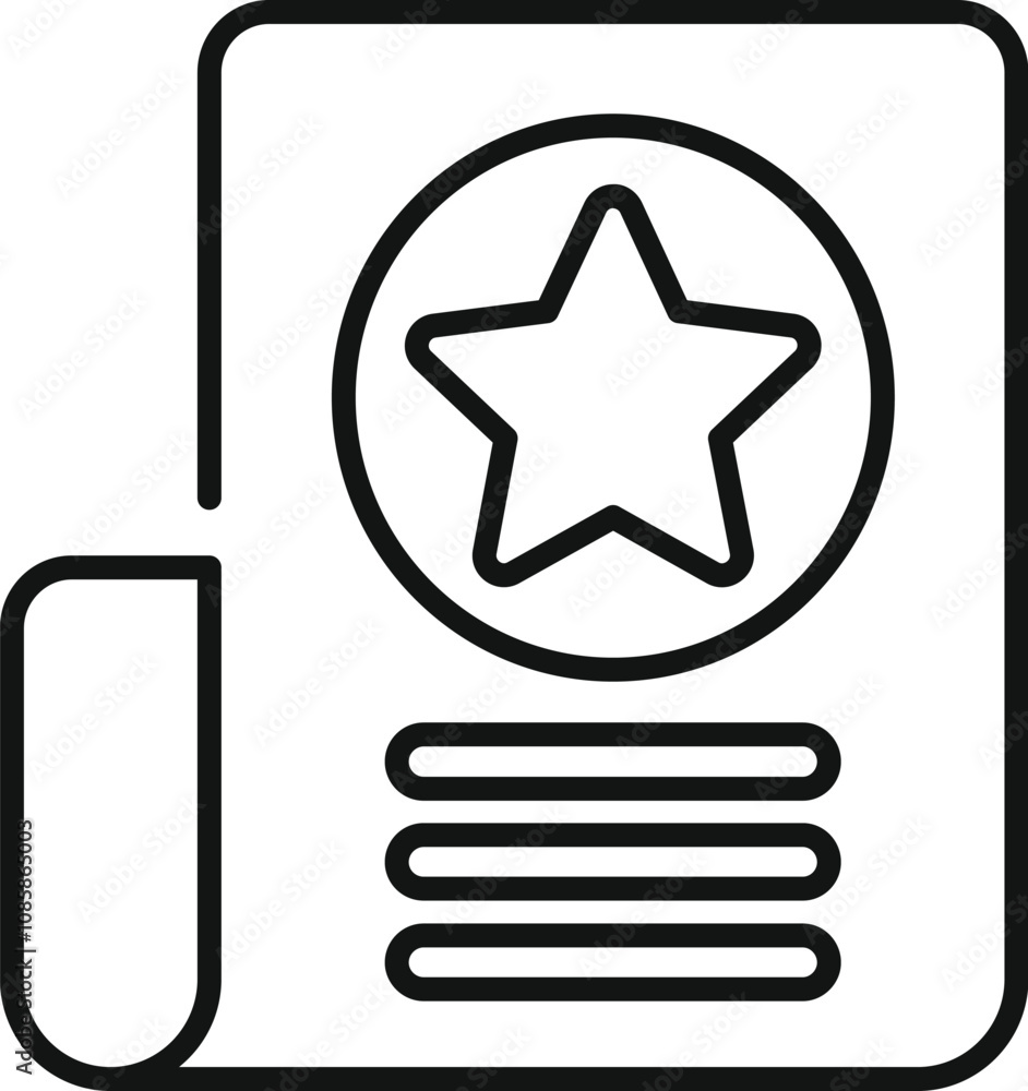 Certificate featuring a prominent star symbolizing excellence and ...