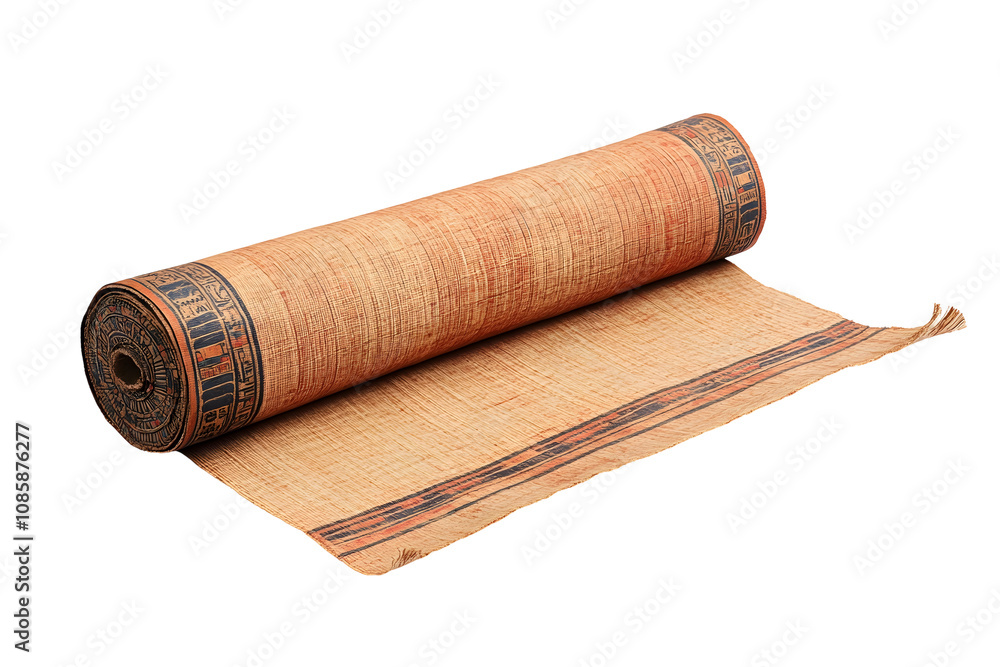 Detailed Egyptian Papyrus Scroll on Clean White Background Stock Photo ...