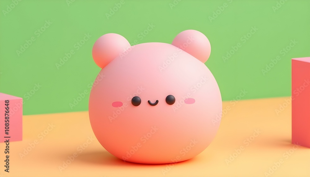 Representación en 3D de un personaje animado con estilo tierno y rasgos ...
