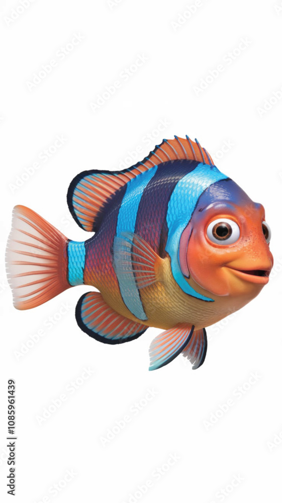 3D Character of Lord Matsya - Divine Cartoon Model Representing Hindu ...