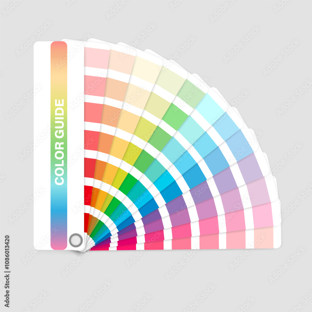 Color palette guide. Book of color spectrum for painting. Sample colors ...