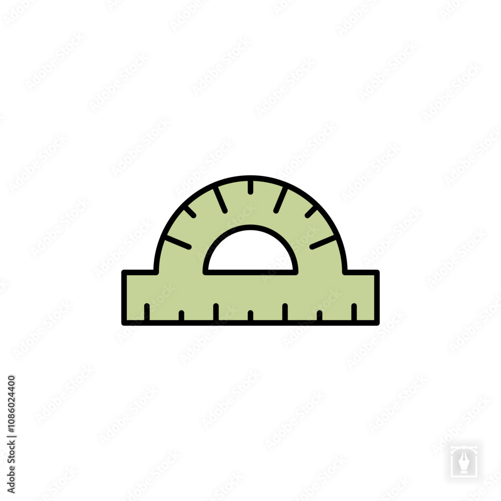 Protractor icon. Protractor Symbol sign for mobile concept and web ...