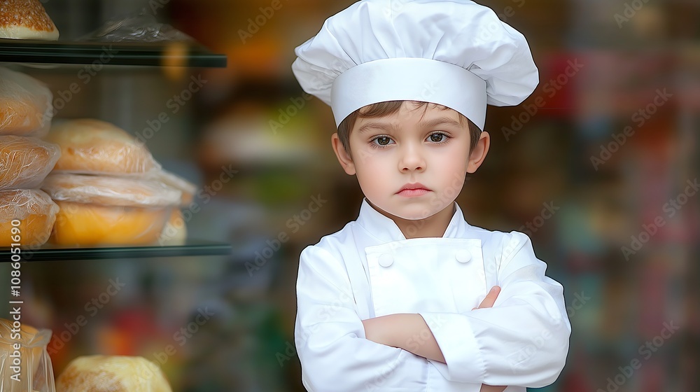 child like a chef, kitchen, cook, portrait, chef child, blurred glass ...