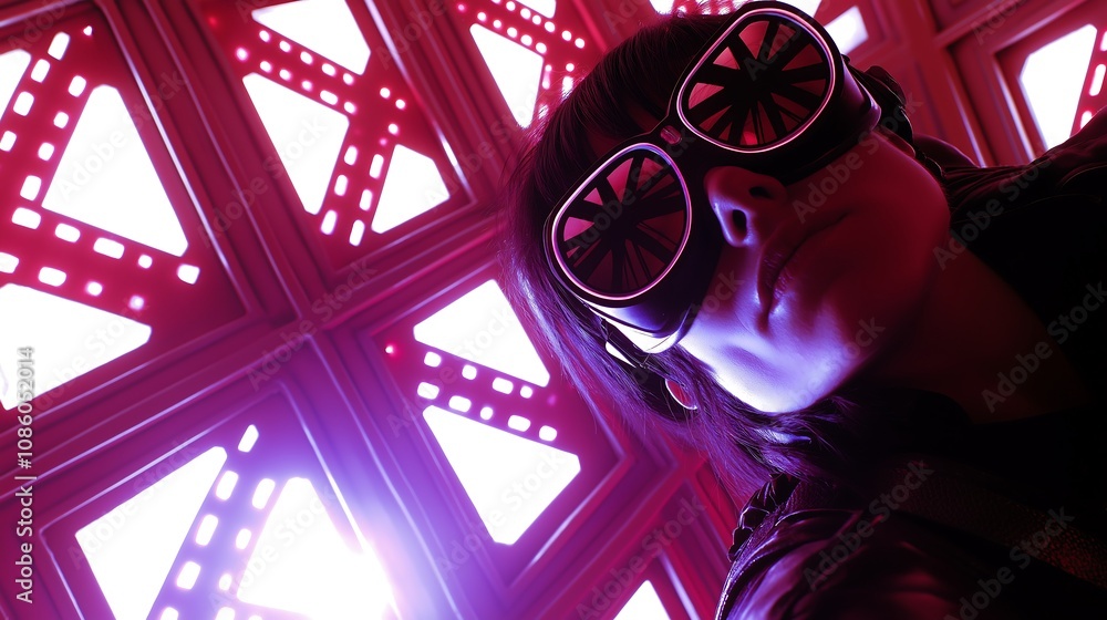 Ethereal cybergoth retrofuturist X girl is overflowing, photograph ...