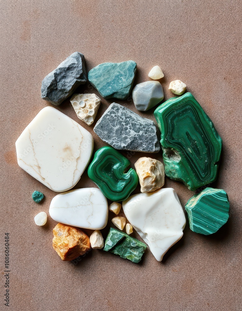 Essential minerals Collection of various stones and minerals arranged ...