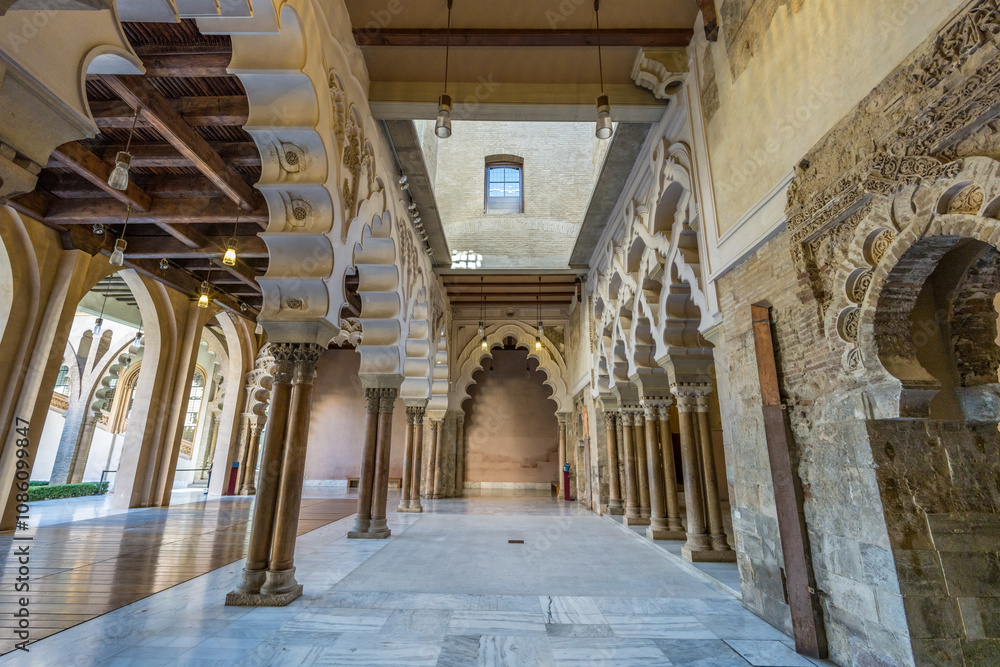 Zaragoza, Spain - July 23, 2024 : The Palacio de la Aljaferia Palace ...