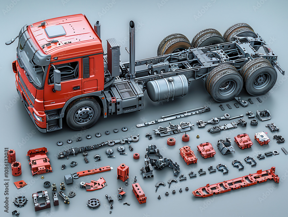 Dismantlement diagram of Commercial Truck, the Commercial Truck is in ...