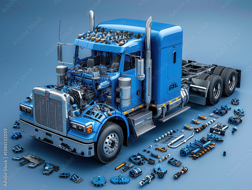 Dismantlement diagram of Commercial Truck, the Commercial Truck is in ...