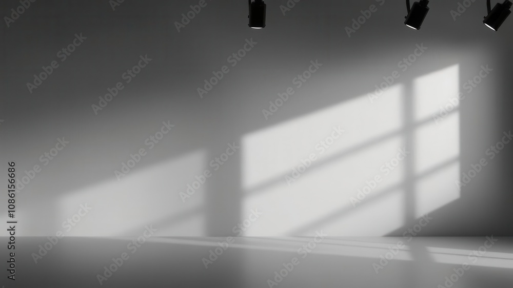 Gray background with soft, diffused lighting creating elegant shadows ...
