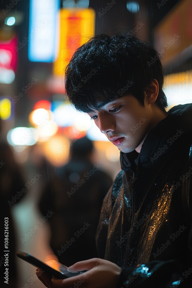 Smartphone impact: person engaged with their mobile device showing how ...