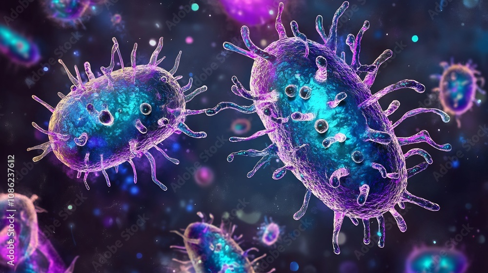 Binary fission prokaryotic cells depicted in a comprehensive ...