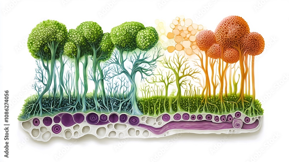 Cell wall composition plants shown in a modern botanical diagram ...