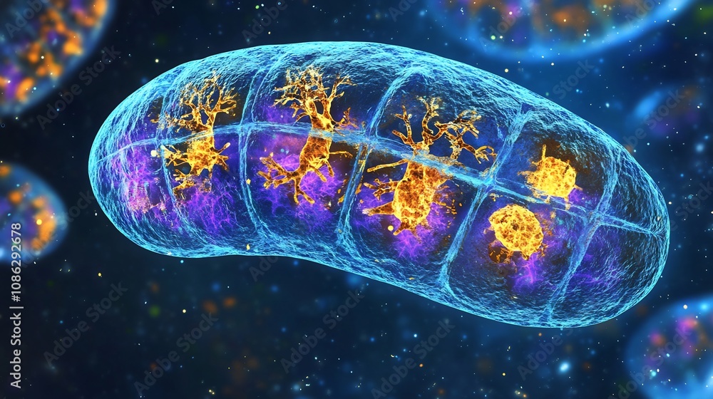 Cellular respiration process mitochondria shown in a zoology textbook ...