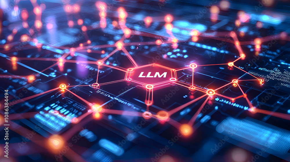 Futuristic Visualization of LLM Large Language Model Connections in ...