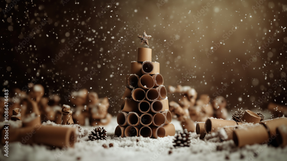 Recycled Christmas tree concept design made of reused Toilet Paper ...