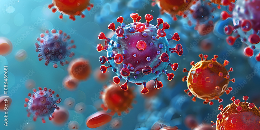 Visualizing the virus structure and Detailed microbiological depiction ...
